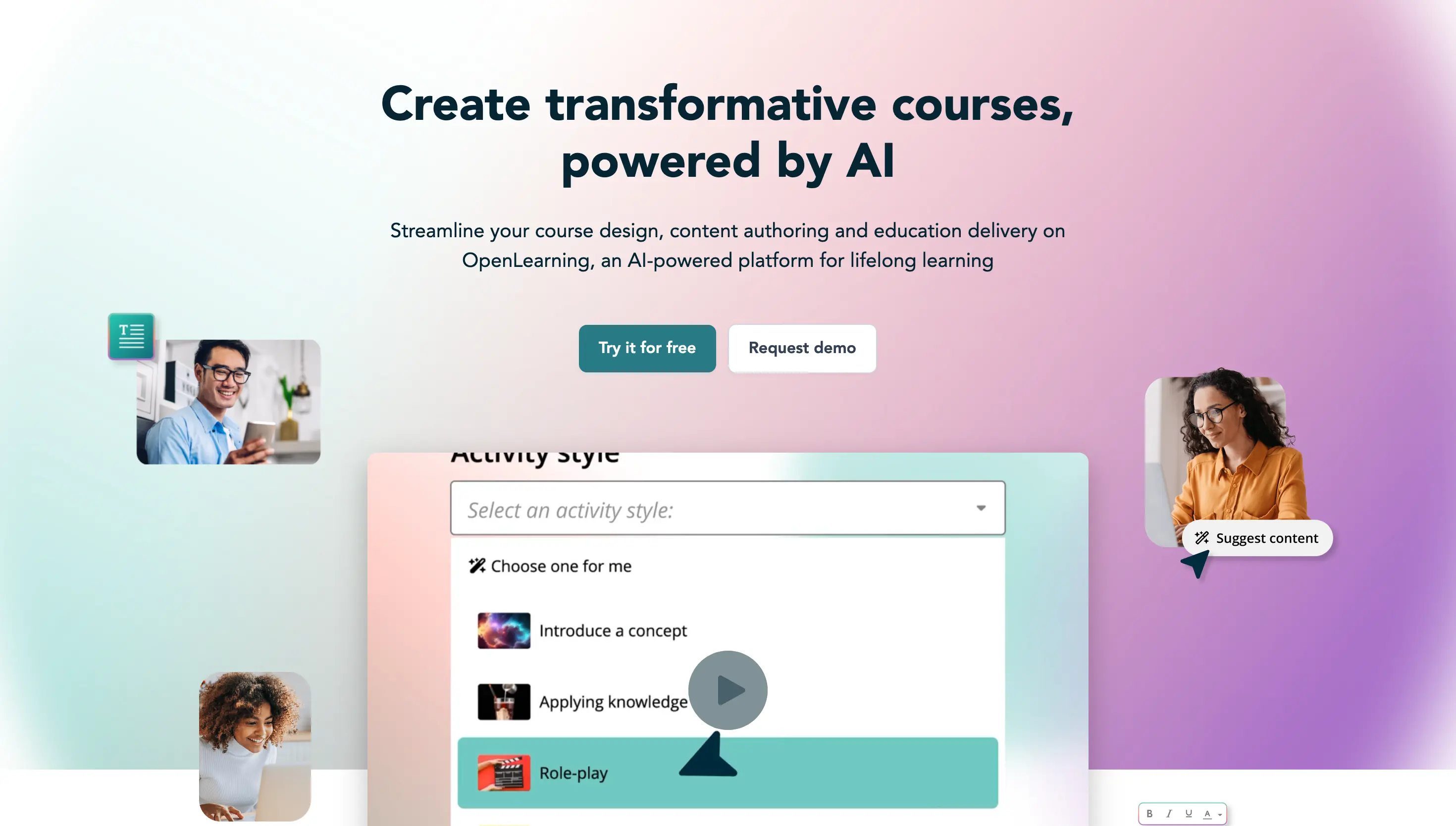 OpenLearning: AI-Powered Lifelong Learning Platform